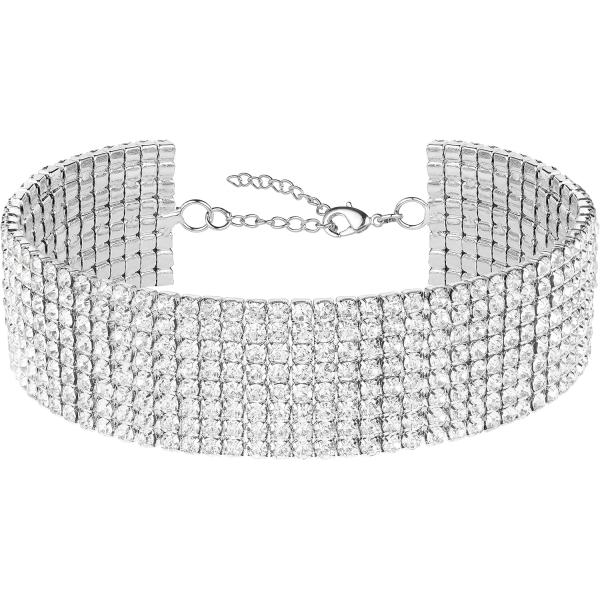 商品名Fesciory シルバーラインストーン テニスネックレス レディース 可憐な調節可能なレイヤーツイストロープ キュービックジルコンダイヤモンド バタフライチョーカーネックレス アイスアウトハートジュエリーギフト 女の子向け, ライン...