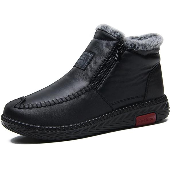 商品名:  URLECHS Women's Fur Lined Winter Warm Snow Boots Lightweight Waterproof Leather Side Zipper Outdoor Ankle Boots Wo...