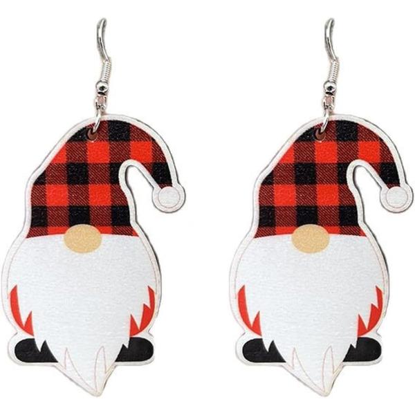 商品名サンタクロース カラフル 木製 ドロップ ダングルイヤリング 漫画 クリスマス レディース ガールズ ギフト ジュエリー クリスマスパーティー 雪の結晶 格子柄 グローブ クリスマスツリー 木製 軽量 ハンドメイド ノーム, 木材, ...