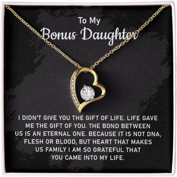 商品名To My Bonus Daughter Necklace Gift, Stepdaughter Gifts From Stepdad And Mom, Birthday Gift For Bonus Daughter, Adopte...