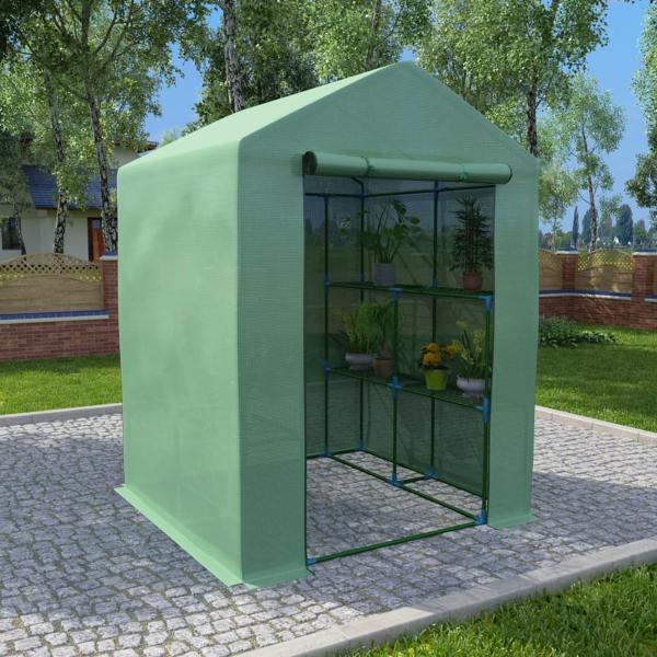 商品名:  Tidyard Greenhouse with Storage Shelves Gardening Outdoor Herbs Flowers Vegetable House Steel Frame Green for Back...