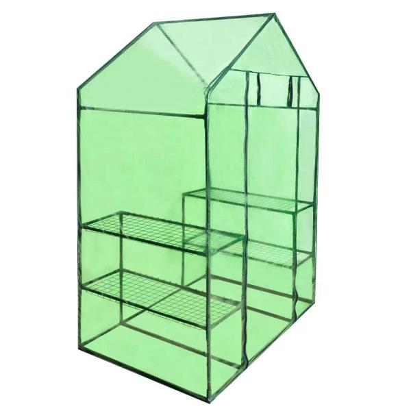 商品名:  Tidyard Walk-in Greenhouse with 4 Storage Shelves Gardening Outdoor Herbs Flowers Vegetable House Steel Frame Gree...