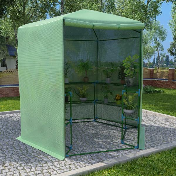 商品名:  Tidyard Greenhouse with Storage Shelves Gardening Outdoor Herbs Flowers Vegetable House Steel Frame Green for Back...