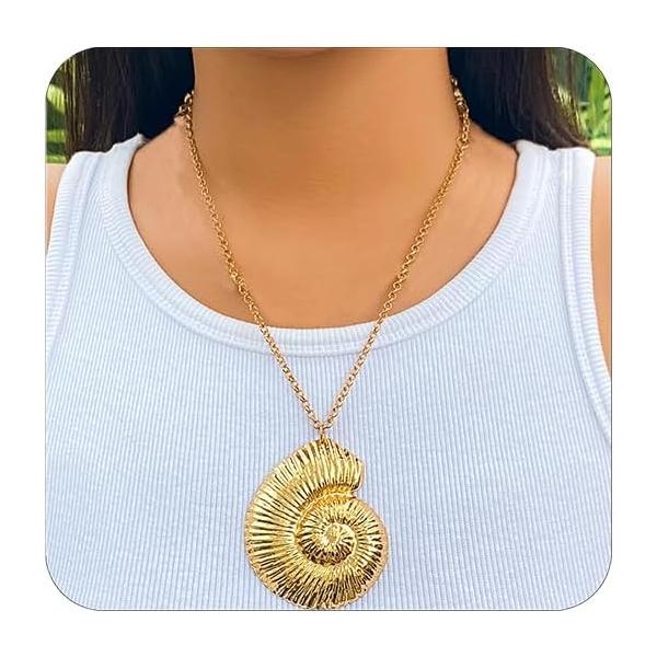 商品名ZMANYIJEW 巻き貝 魔女ネックレス - マーメイドシェルネックレス 貝殻イヤリング ペンダントネックレス コスチュームアクセサリー ハロウィン コスプレパーティー用品 レディース ガールズ ハロウィンコスチュームアクセサリー,...