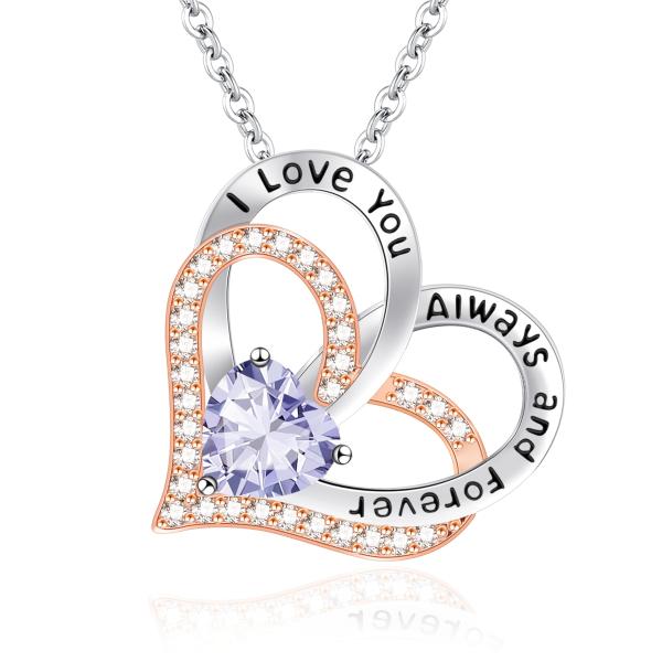 商品名: Memgift ハート誕生石ネックレス レディースジュエリーギフト ガールフレンド 妻 女性 彼女 ペンダントネックレス レディース 記念日 誕生日 クリスマス 母の日ギフトアイデア, 銅, 宝石なし Memgift Heart ...