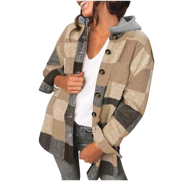 商品名:  mis pedidos recientes Today Flannel with Hood Women Long Button Down Shirts for Women Grunge Jacket Women My Order...