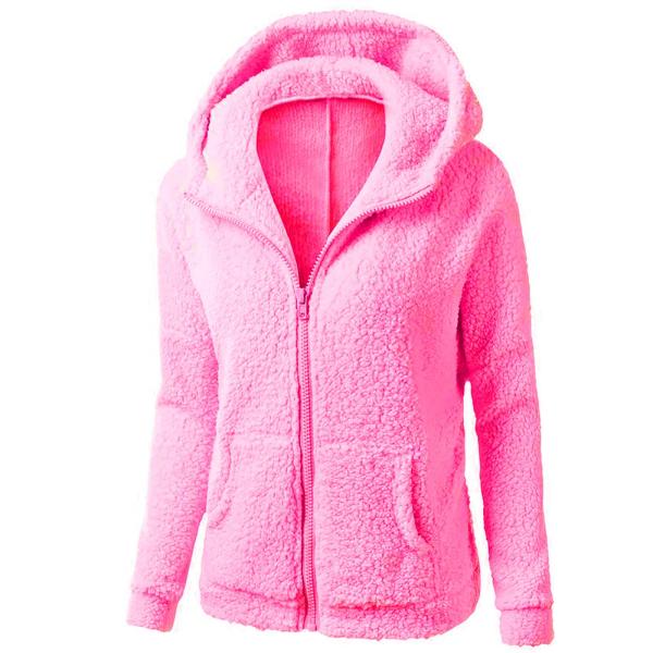 商品名:  Women's Hooded Sherpa Jacket Faux Shearling Warm Coat Winter Casual Zipper Outwear Soft Teddy Sherpa Fleece Coat w...