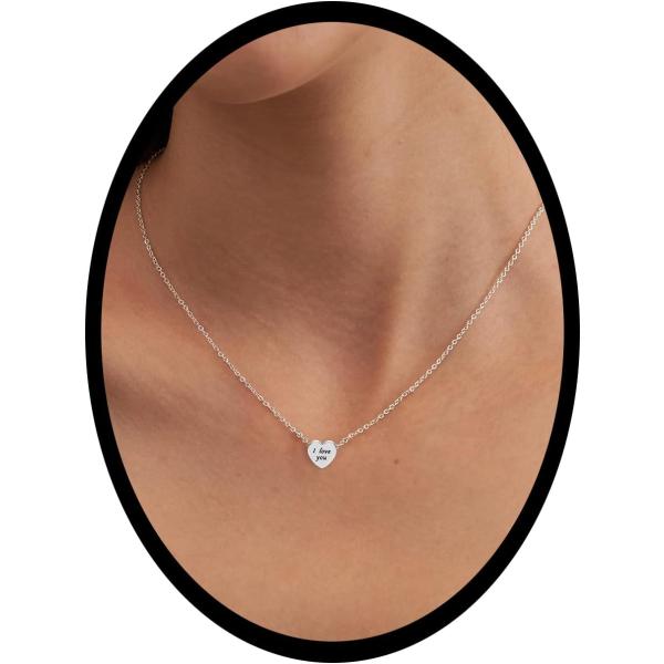 商品名FUTIMELY 18Kゴールド ラブハートネックレス レディース ティーン ガールズ 上品なステンレススチール 「I Love You」の彫刻 配偶者 告白 愛 ペンダントネックレス パーソナライズされたギフト, ステンレス鋼, ス...