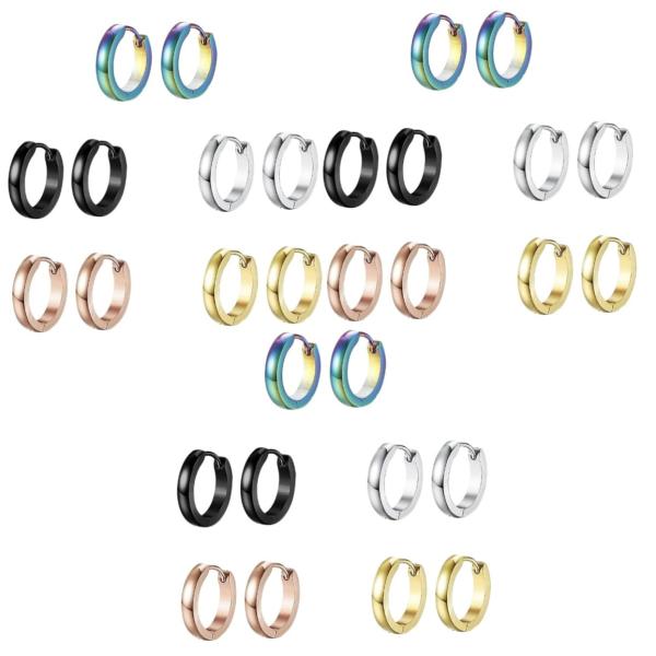 商品名:  SOIMISS 15 Pcs Curved Earrings Round Earrings Titanium Steel Stud Earrings Curved Stud Earrings Studs Earrings for...