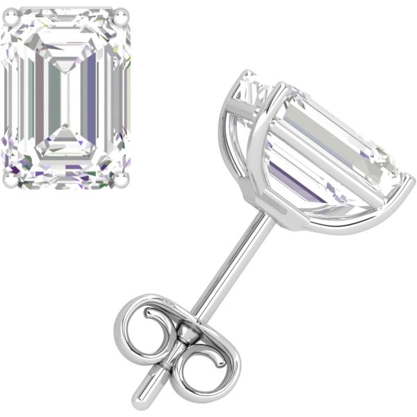 商品名モアッサナイトスタッドピアス 0.5ct-2ct Dカラー VVS1 クラリティ 人工ダイヤモンド モアッサナイト 14K ホワイトゴールドメッキ スターリングシルバー 低刺激性 モアッサナイト プッシュバックイヤリング レディース,...