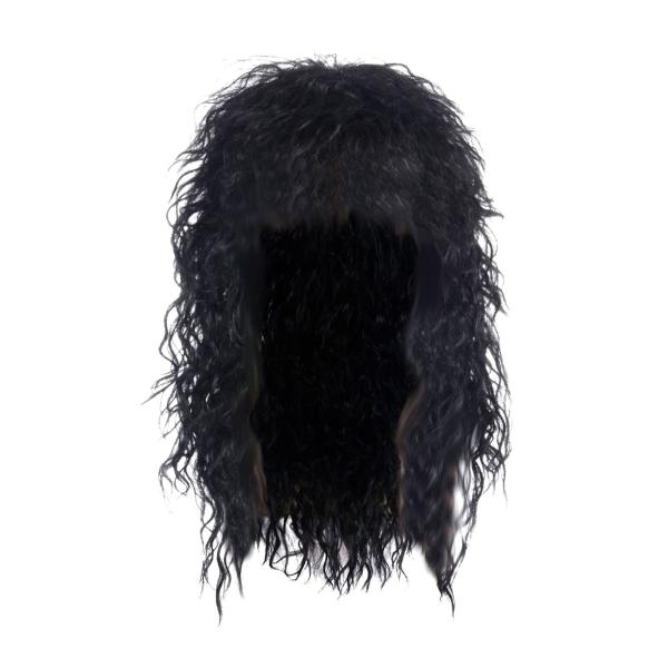 商品名:  Aubatece Human Curly Hair Wigs for Women Black Wig Halloween Costume Male Wig Punk Curly Long Long Hair Challenge ...