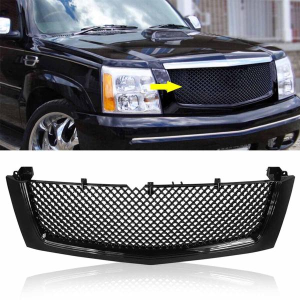 商品名:  Bumper Mesh Grill Fit For 2002-2006 Escalade EXT ESV Front Hood Grille Polished Black ABS Honeycombブランド: Partsmojo...