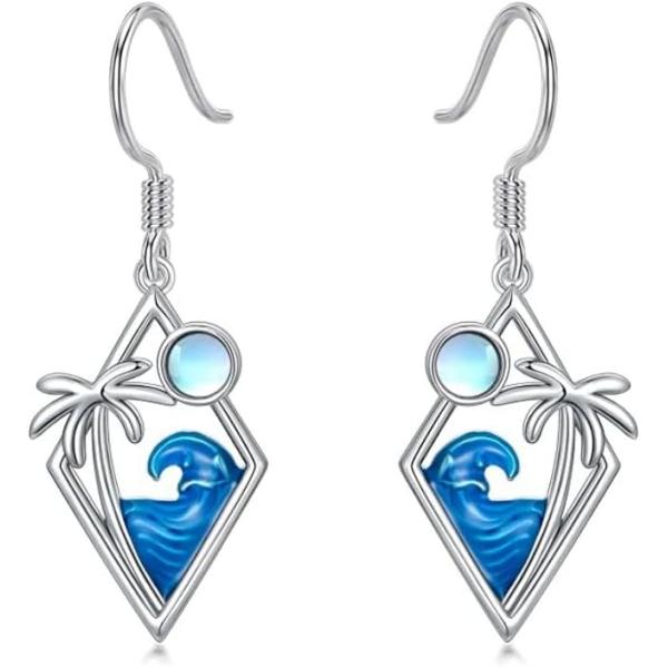 商品名Helzel レディース ダングルイヤリング 蝶/トンボ/フクロウ/ヤシの木/三重月の女神/ひまわり蜂/アリスラビットドロップ 五芒星 三日月 ジュエリーギフト レディース ガールズ, 合金鋼, 宝石なしHelzel Palm Tre...