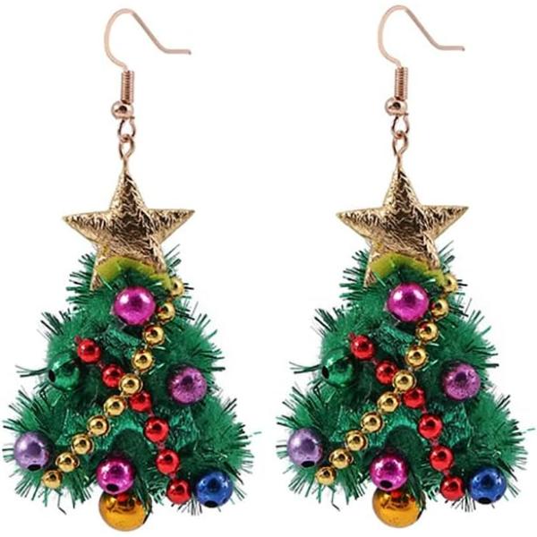 商品名クリスマスツリーイヤリング レディース ガールズ カラフル クリスマス エルク ドロップ イヤリング ハンドメイド レッド グリーン お祝い ホリデーイヤリング クリスマスジュエリーギフト, 金属, 宝石なしChristmas Tre...