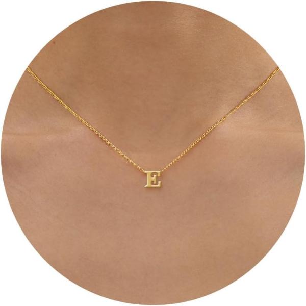 商品名Sistble イニシャルネックレス 女の子用 上品なゴールドネックレス レディース トレンディ 14K メッキ レターペンダント シンプルなチョーカー 誕生日プレゼント 16インチ, 真鍮, 宝石なしSistble Necklace...