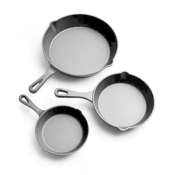 商品名: SunshineFace ノンスティックフライパン 3点セット 炒め鍋 シーズニング済み鋳鉄スキレットセット 調理器具パン 揚げ物/ソテー/調理用 (16/20/26cm) SunshineFace 3-Piece Non-Sti...