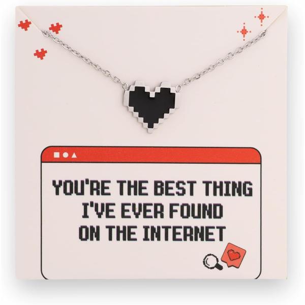 商品名OJERRY To My Girlfriend ソウルメイトネックレス ガールフレンド ソウルメイト妻へのロマンチックなギフト, ステンレス鋼, 宝石なしOJERRY Girlfriend Meaningful Dainty Pixe...