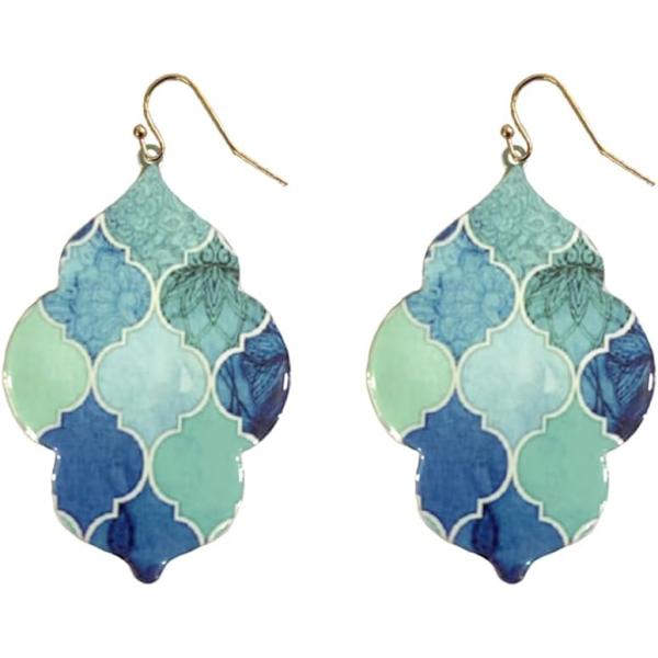 商品名ボヘミアン ボーホー モロッコ トレリスパターン ドロップ ダングル イヤリング レディース 幾何学模様 ギフトボックス付き, 亜鉛, 宝石なしBohemian Boho Moroccan Trellis Pattern Drop D...