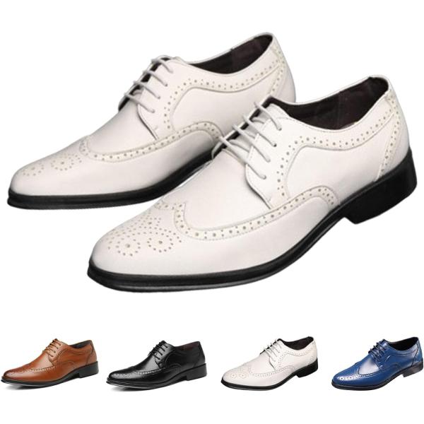 商品名Men's Lace Up Leather Dress Shoes Classic Formal Oxfords Fashion Non Slip Work Oxford Shoes Breathable Business Casua...
