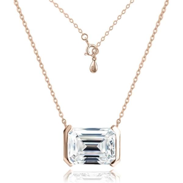 商品名Raneecoco 2.0ct エメラルドカット ソリティア 模造ダイヤモンド CZ ペンダントネックレス / 18Kゴールドメッキ スターリングシルバー ネックレス レディース, キュービックジルコニア, キュービックジルコニアRa...