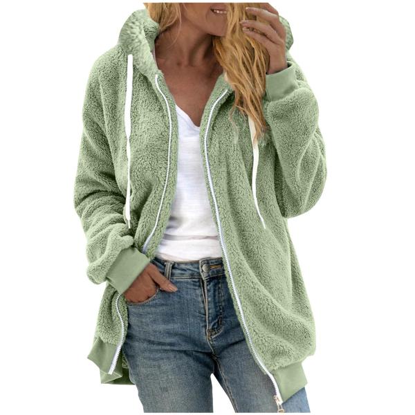 商品名:  DOLKFU todays daily deals wool coat for women Womens Solid Faux Fur Coats Long Sleeve Zipper Fluffy Hooded Jacket ...