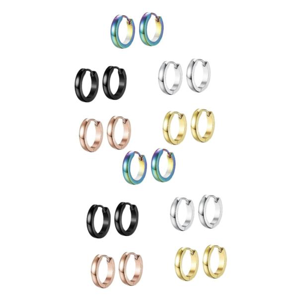 商品名:  Abaodam 10 Pcs Curved Earrings Stainless Round Earrings Titanium Steel Stud Earrings Curved Stud Earrings Men’s Ea...