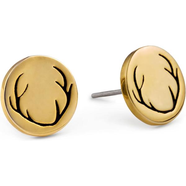 商品名HOPPY DO CO. 枝角ピアス 鹿の角ピアス 狩人への角ジュエリーギフト, 真鍮, 宝石なしHOPPY DO CO. Deer Antler Stamped Stud Earrings | Hunting Gifts, Deer...