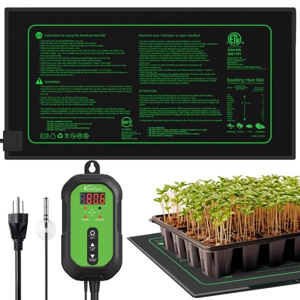 商品名:  10"x 20" Seedling Heat Mat and Digital Thermostat Combo Set - KOKOPRO Warm Hydroponic Heating Pad for Seed Germina...