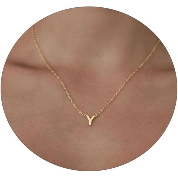 商品名ASCOMY イニシャルネックレス レディース 上品なゴールドレターネックレス 14Kゴールドメッキ パーソナライズされた小さなイニシャルペンダントネックレス かわいい文字 A~Zネームネックレス シンプルなイニシャルジュエリーギフト...