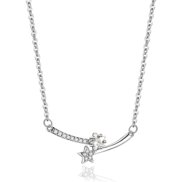 商品名JOYOLO 上品でキュートなスターネックレス 輝くキュービックジルコニアスターペンダントネックレス 幸運のインスピレーションスタージュエリー レディース ガールズ かわいいネックレス 友情 誕生日パーティー 母の日 ホリデーに, シ...