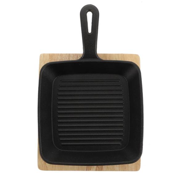 商品名:  SWOOMEY 1 Set Teppanyaki plate non stick saucepan nonstick egg pan Fajita Pan with Wooden Trivet ceramic cookware ...
