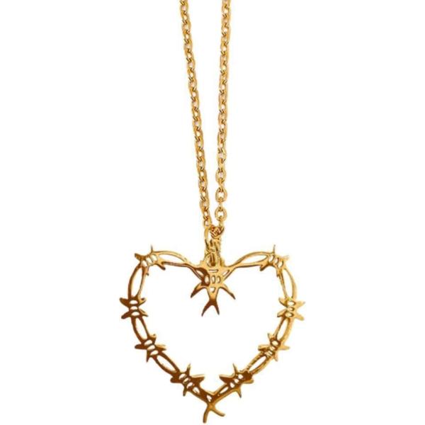商品名カラフル キラキラ Rgwtgkyh ゴシック 有刺鉄線 ハート ネックレス レディース ゴールド シルバー パンクスタイル ソーン ラージ ハート ネックレス メタル メッシュ ダングル ドロップ イヤリング ガールズ ハロウィン ...