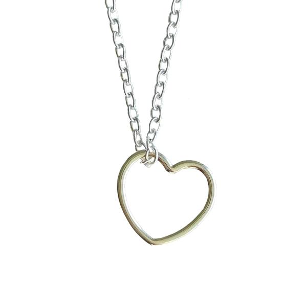 商品名Sterling Silver Tiny Heart Necklace, when calls the heart, Floating open heart choker, dainty love pendant Valentine’...
