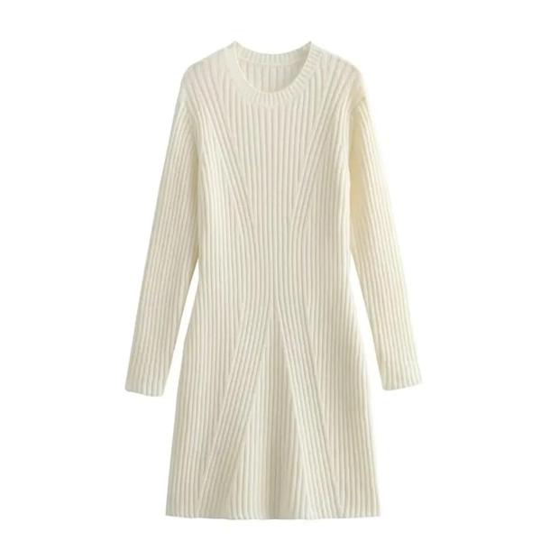 商品名:  2023 Gray9 Knitted Dresses for Women Autumn Winter Mini Sweater Dress Long Sleeve Casual Short Dresses Beige Lブランド...