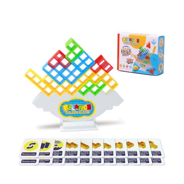 商品名:  ANDKOK 48 Pcs Tower Balance Game, Stack Attack Board Games for 2 Players Family Games, Balance Tower Building Bloc...