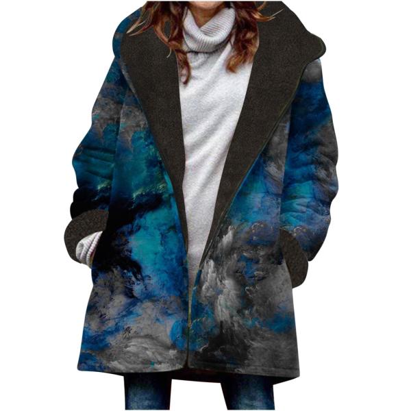 商品名:  LEMONONSTORE Plus Size Witer Coats Sherpa Fleece Outerwear Overcoat Women 2024 Tie Dye Printed Jackets Outerwear w...