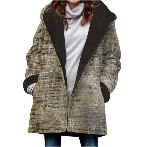 商品名:  LEMONONSTORE Plus Size Long Winter Coats for Women Fleece Lined Jackets Zipper Trench Coats Vintage Graphic Outwea...
