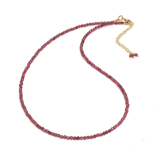 商品名Gempires Pink Tourmaline Beaded Necklaces for Women, Choker Style, Pink Crystal Necklace, Gift for Her, October Birth...