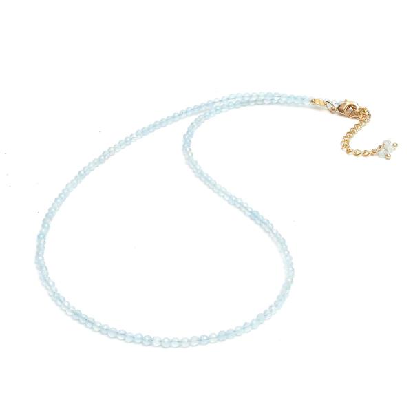 商品名Gempires Aquamarine Beaded Necklaces for Women, Choker Style, Dainty Crystals Necklace, Gift for Her, March Birthston...