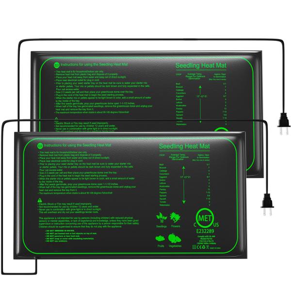 商品名:  WeeLeeGoo 2 Pack Seedling Heat Mats, Waterproof Warm Hydroponic Heating Pad for Greenhouse Seed Starting, Germinat...
