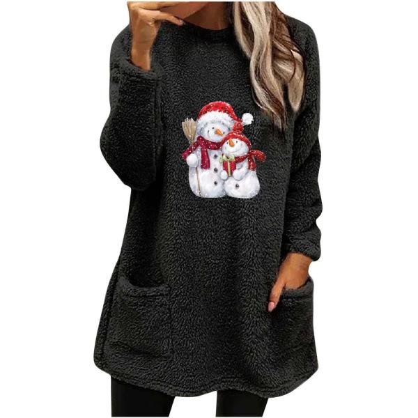 商品名:  Chaquetas y abrigos para mujer Christmas Fuzzy Sweatshirt Women Fleece Sherpa Pullover Ugly Snowman Graphic Tunic ...