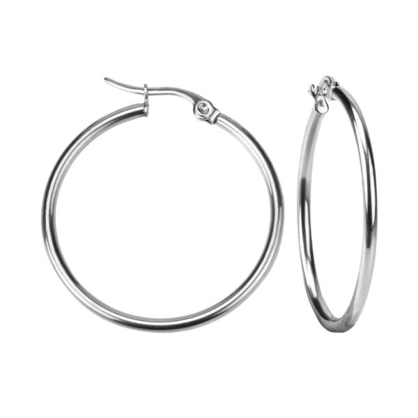 商品名:  Gold Color Stainless Steel Hoop Earrings For Women Men Big/Small Circle Round Ear Jewelry (Color : 10mm_Silver)ブラン...
