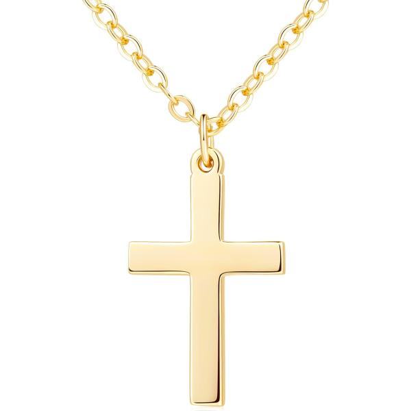 商品名COSSA 14Kゴールドクロスネックレス レディース ゴールド 14Kゴールドネックレス 十字架 上品な小さな十字架ペンダントネックレス 信仰と愛, 14K, 宝石なしCossa 14K Gold Cross Necklace fo...