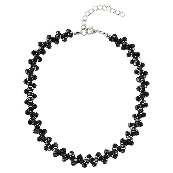 商品名Obsa Smart Women's Handmade Necklaces Black Choker Beaded Necklace Simple Woven Choker Cute Necklaces(Fishbone)ブランド：O...