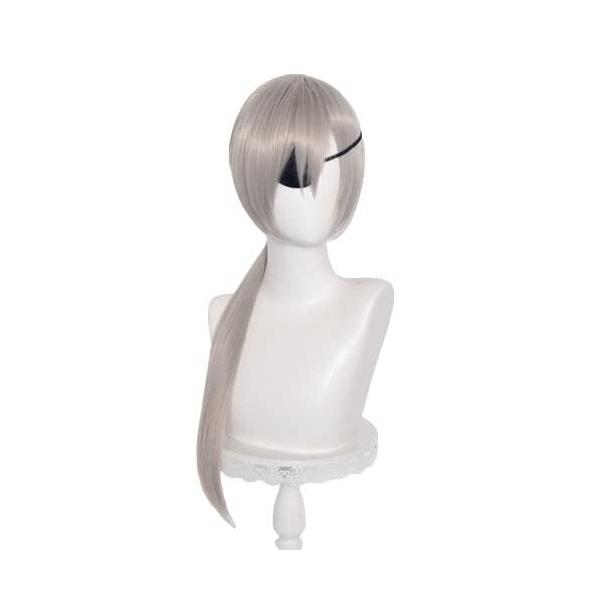 商品名:  Fazadol Applies to Anime Chainsaw Man Quanxi Cosplay Silver Long Wig Eyes Patch Halloween Party Role Play Heat-res...
