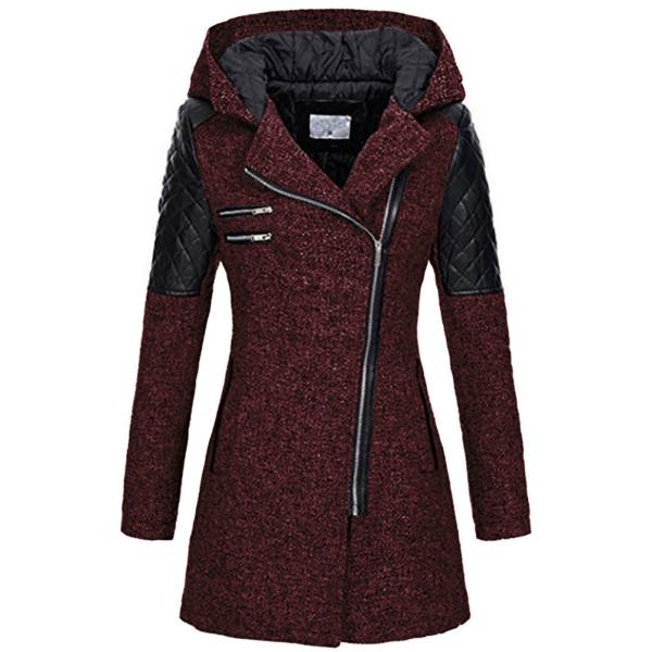 商品名:  TARIENDY Todays Daily Deals Winter Wool Trench Coat for Women 2023 Trendy Faux Leather Quilted Patchwork Asymmetri...
