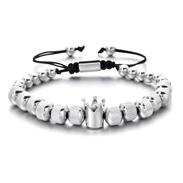 商品名:  To My Man Straighten Your Crown Bracelet, anniversary gifts for Men, Adjustable Stainless steel Crown Bracelets fo...