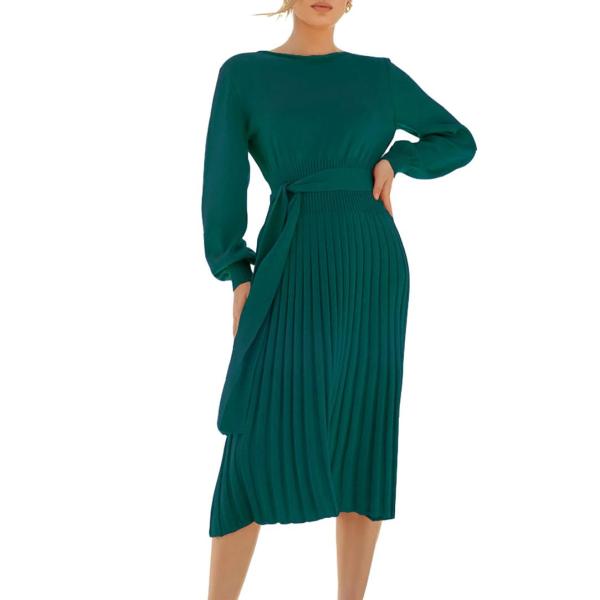 商品名:  DMOYALA Womens 2023 Fall Winter Sweater Dress Green A Line Bodycon Ribbed Knit Pullover Casual Lantern Long Sleeve...
