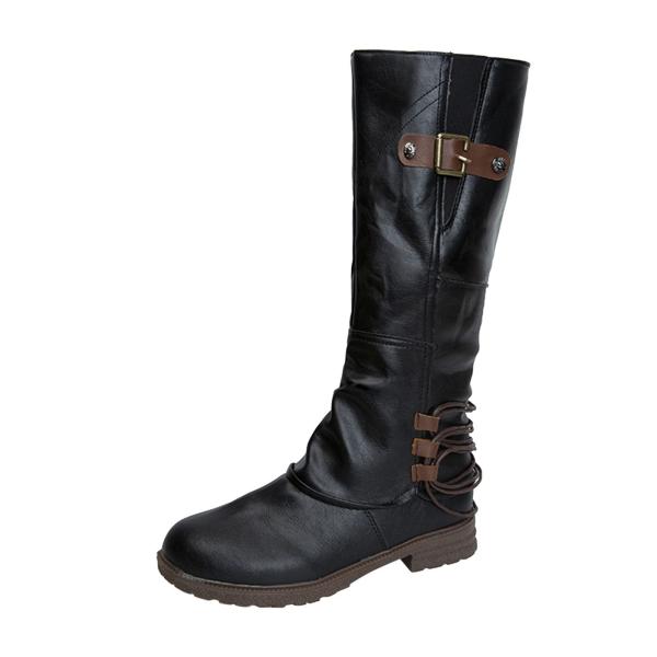 商品名:  eczipvz Cowgirl Boots Women, Womens Flat Knee-high Boots Wide Calf Pull On Block Heel Leather Cowboy Boots Fashion...