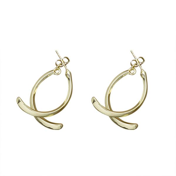 商品名:  Hyperbolic Arc Geometric Earrings Statement Line Earrings Gold Plated Stud Earrings Petal Earrings implant grade t...